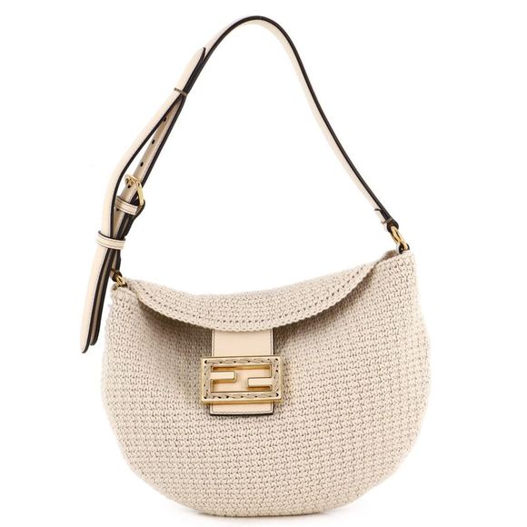 Fendi | Bags | Fendi Croissant Hobo Crochet Small Neutral | Poshmark